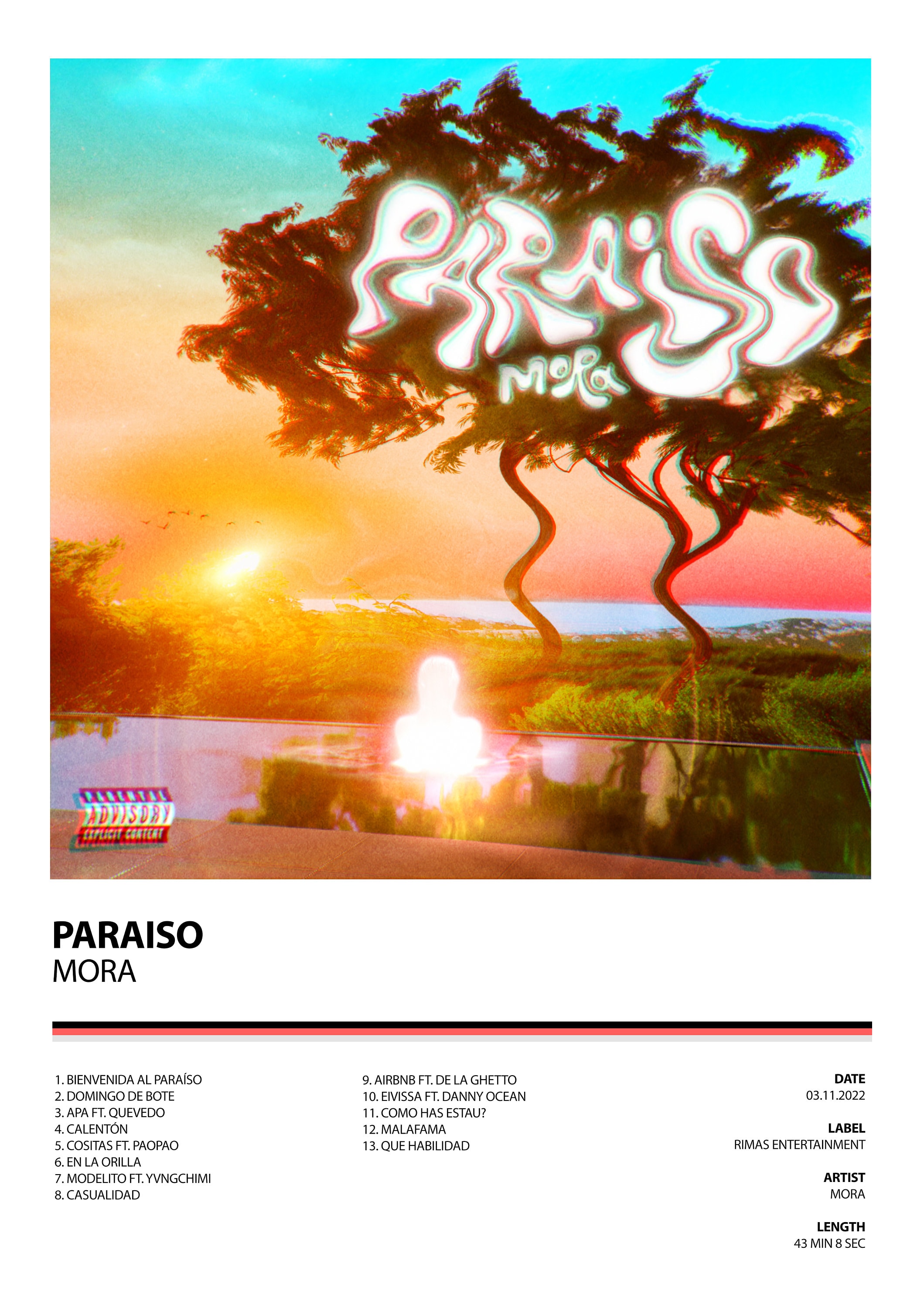 ALBUM COVER/POSTER Paraiso Mora Digital Download - Etsy