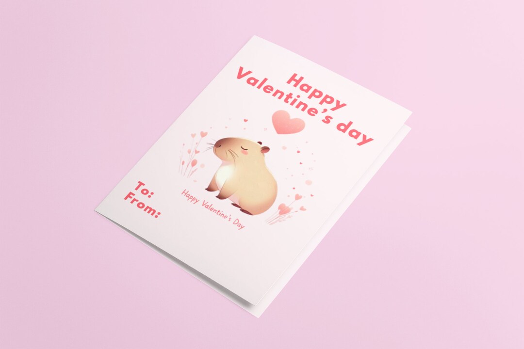 Capybara Valentine's Day Cards, Cute and Adorable Capybara Cards ...