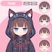 Pngtuber Model - 10 Outfits | Chibi Girl Pngtuber Premade Model | Chibi ...