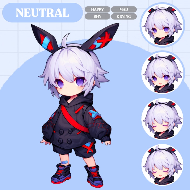 Pngtuber Model Bunny Chibi Animal Pngtuber Premade Model Chibi PNG ...