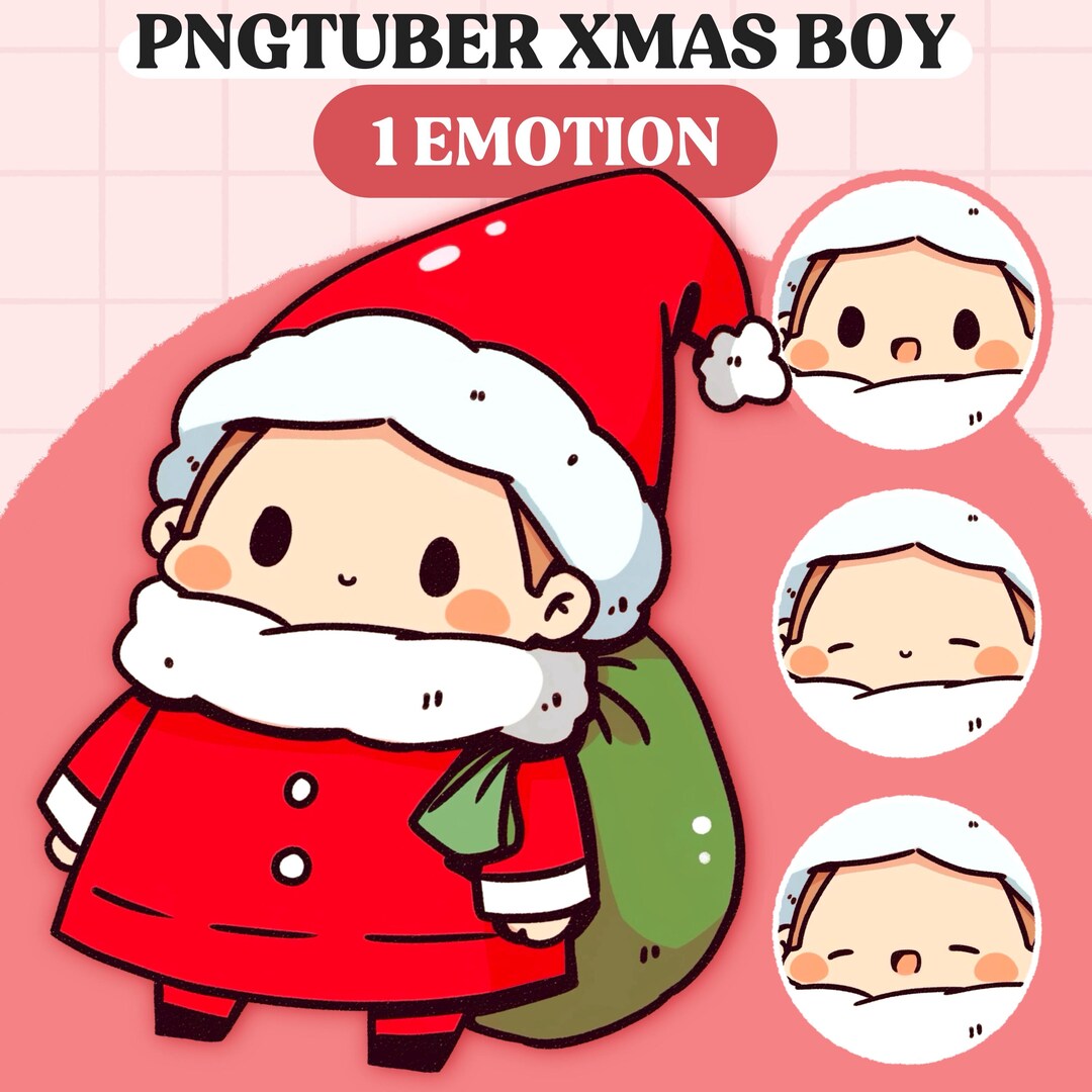 Cute Pngtuber Model | Xmas Boy Pngtuber Premade Model | Veadotube Model ...