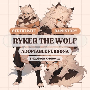 Adoptable Fursona Male Wolf Fursona Reference Sheet Furry Fursona Ref ...