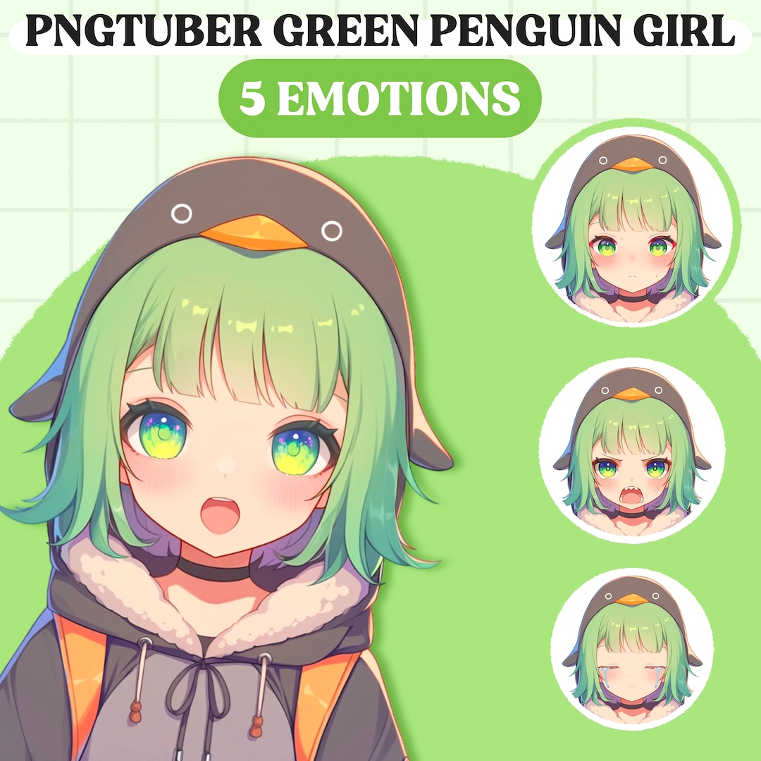 Cute Pngtuber Model | Penguin Girl Pngtuber Premade Model | Chibi PNG ...