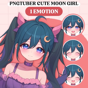Cute Pngtuber Model | Anime Moon Girl Pngtuber Premade Model ...