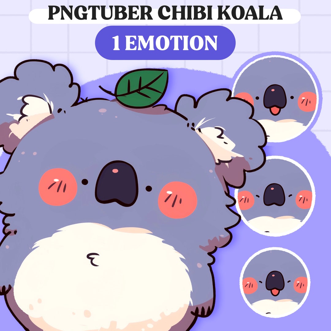 Cute Pngtuber Model | Chibi Koala Pngtuber Premade Model | Veadotube ...