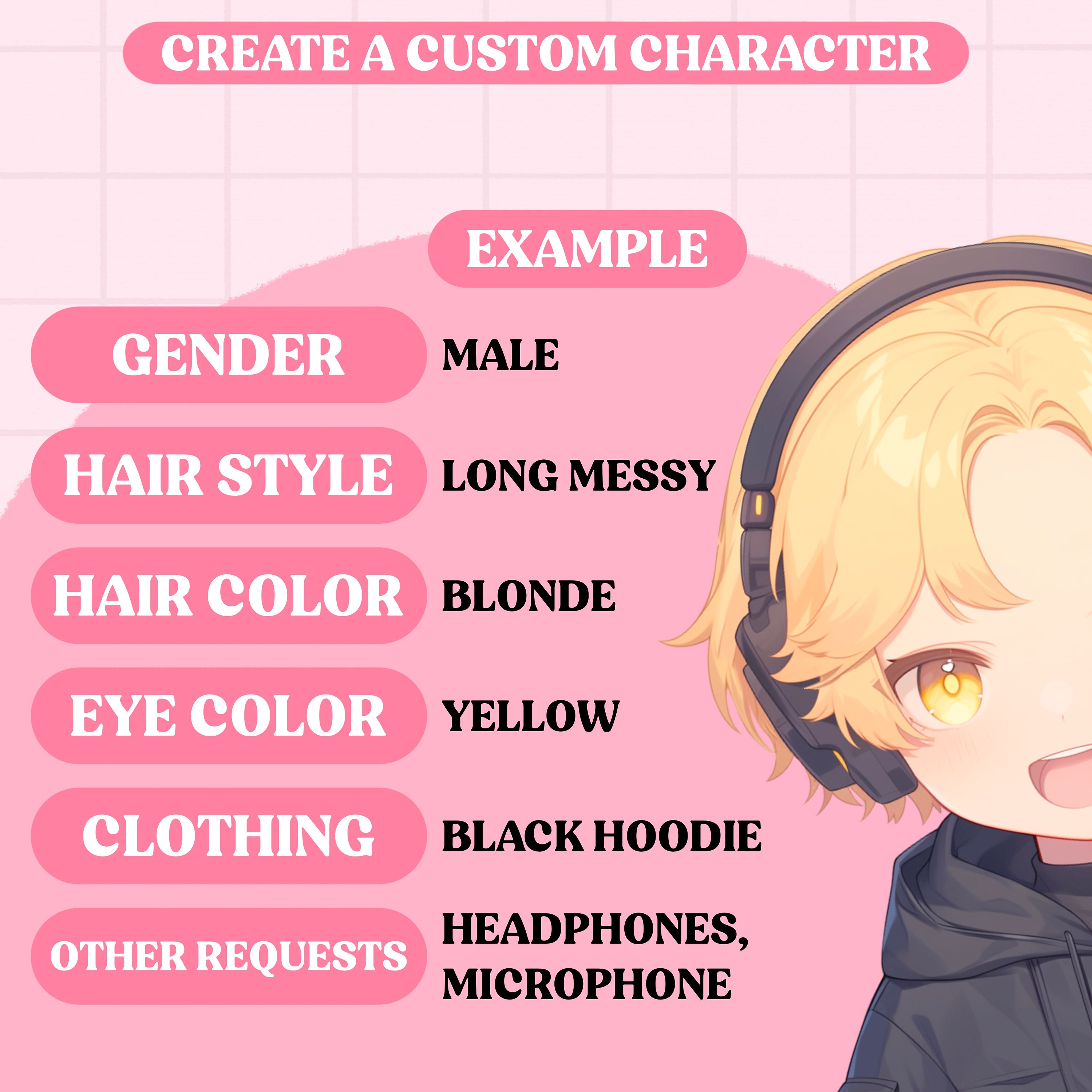 Custom Pngtuber Model Girl Pngtuber Commission Chibi Pngtuber Model ...