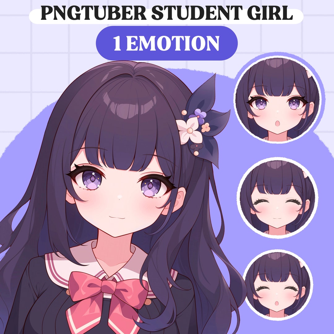 Cute Pngtuber Model | Student Girl Pngtuber Premade Model | Veadotube ...