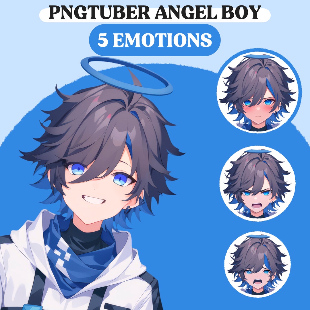 Pngtuber Model | Chibi Angel Boy Pngtuber Premade Model | Chibi PNG Tuber Asset | Cute Pngtuber ...