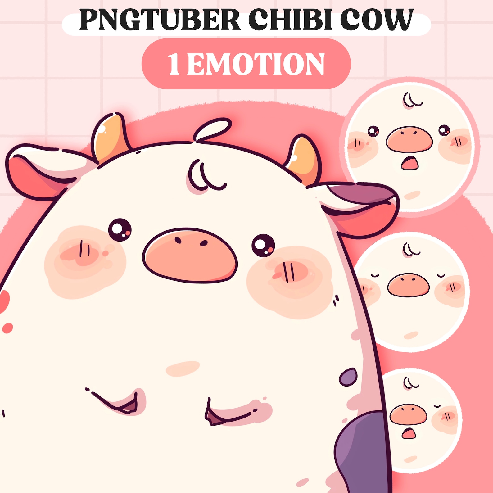 Cute Pngtuber Model | Chibi Cow Pngtuber Premade Model | Veadotube ...