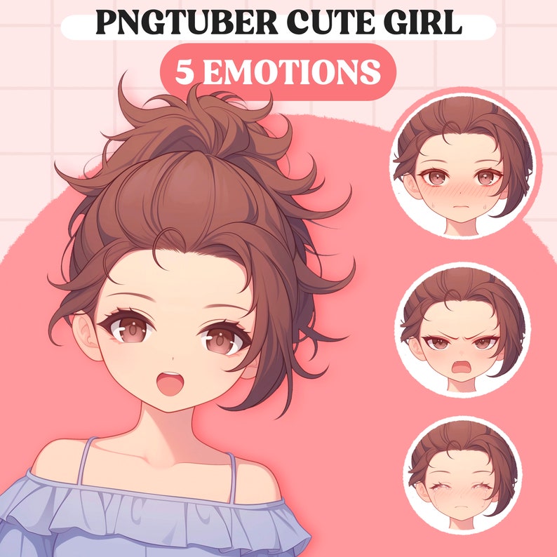 Cute Pngtuber Model Cool Girl Pngtuber Premade Model, Veadotube Model ...