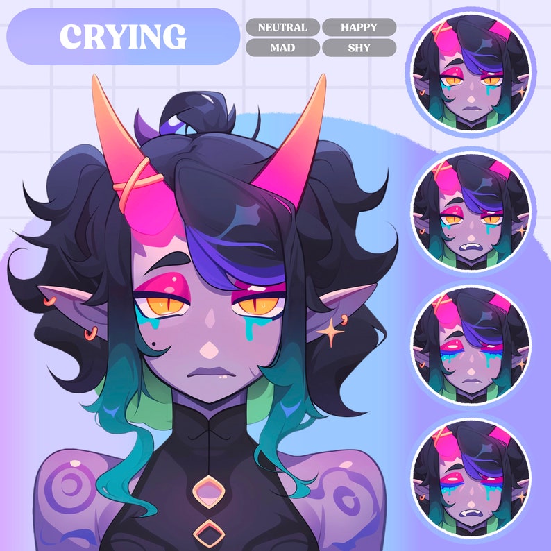 Cute Pngtuber Model | Rainbow Non Binary Pngtuber Premade Model ...