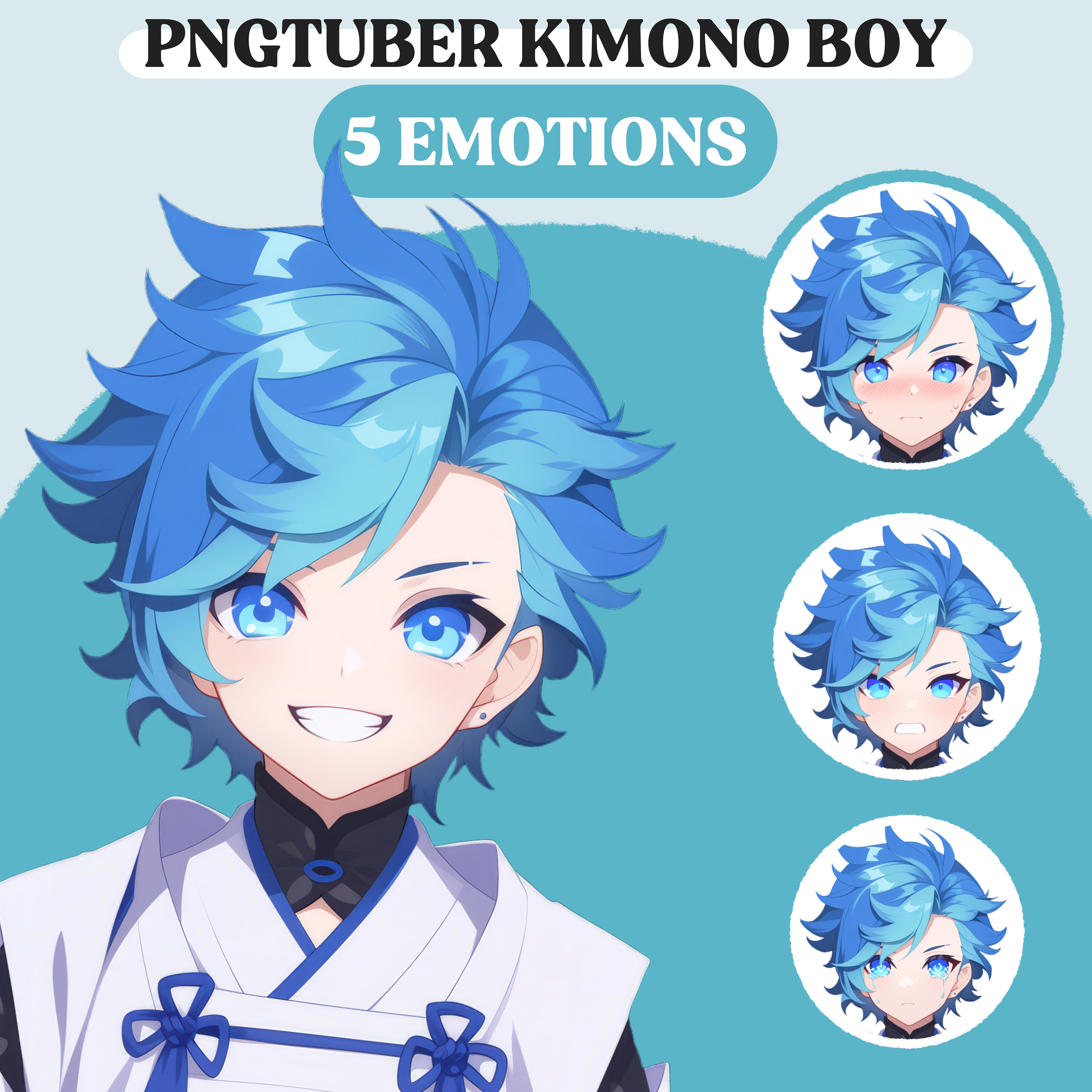 Pngtuber Model Kimono Boy Pngtuber Premade Model Pngtuber Assets Anime ...