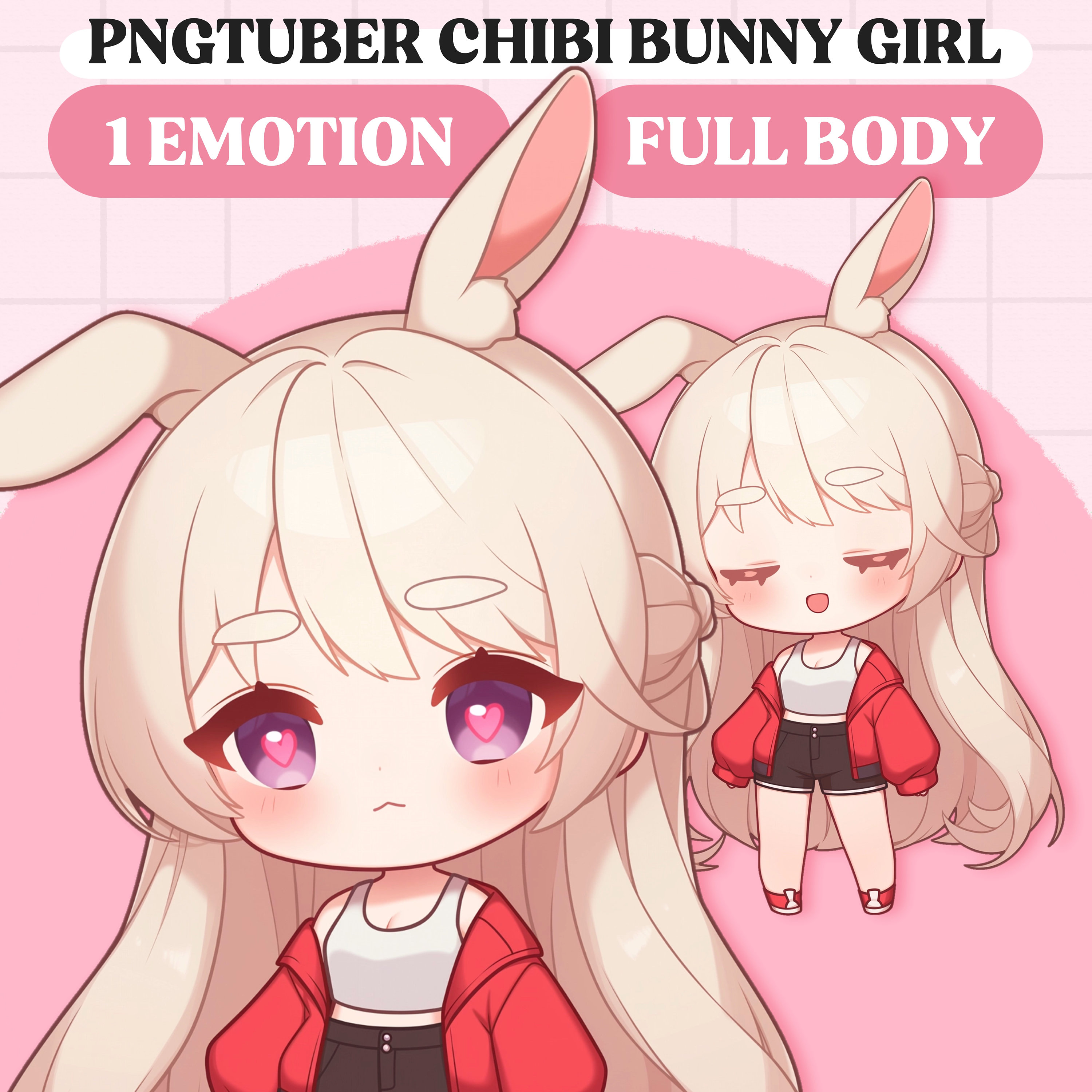 Cute Pngtuber Model Chibi Bunny Girl Pngtuber Premade Model Chibi PNG ...