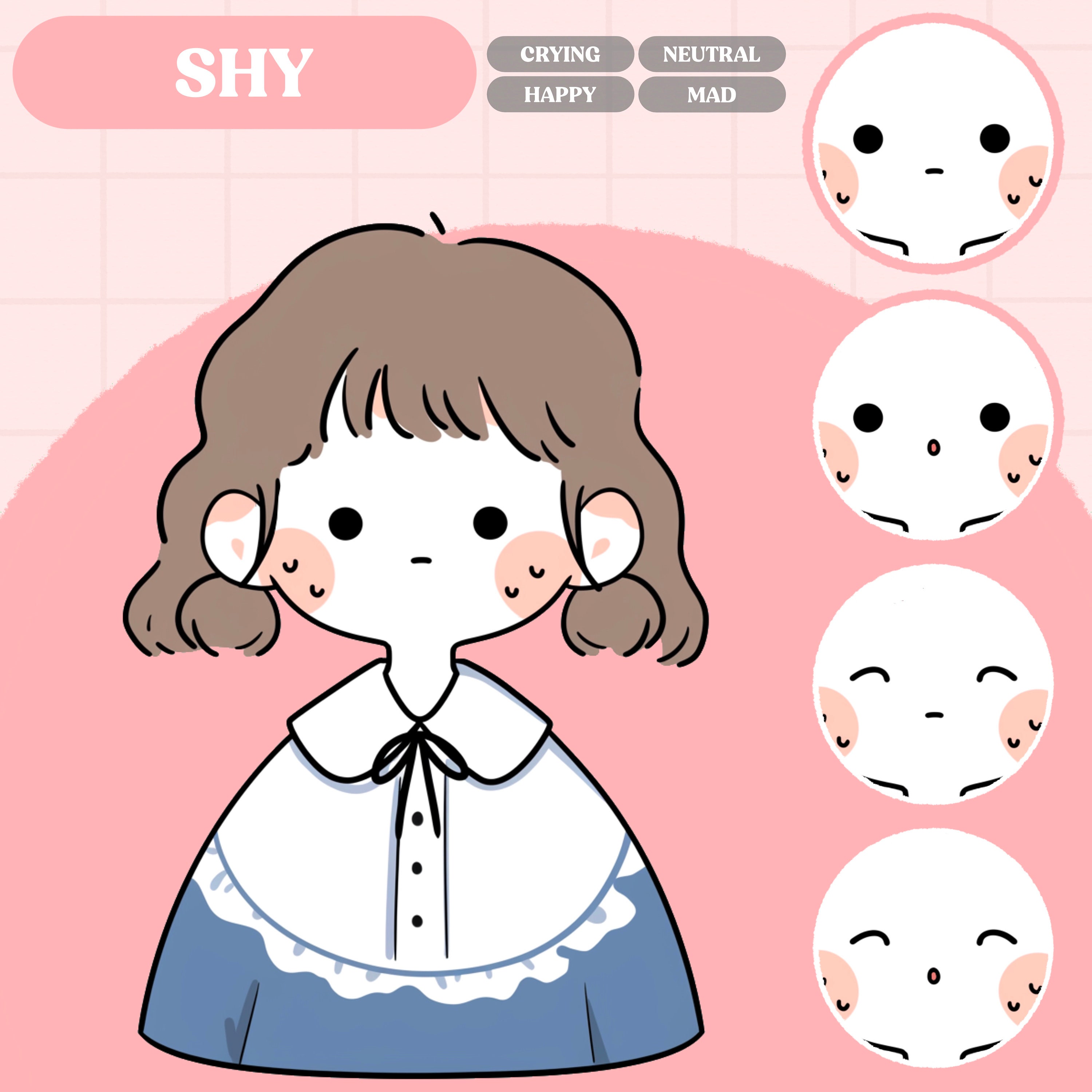 Custom Pngtuber Model | Girl Pngtuber Commission | Chibi Pngtuber Model ...