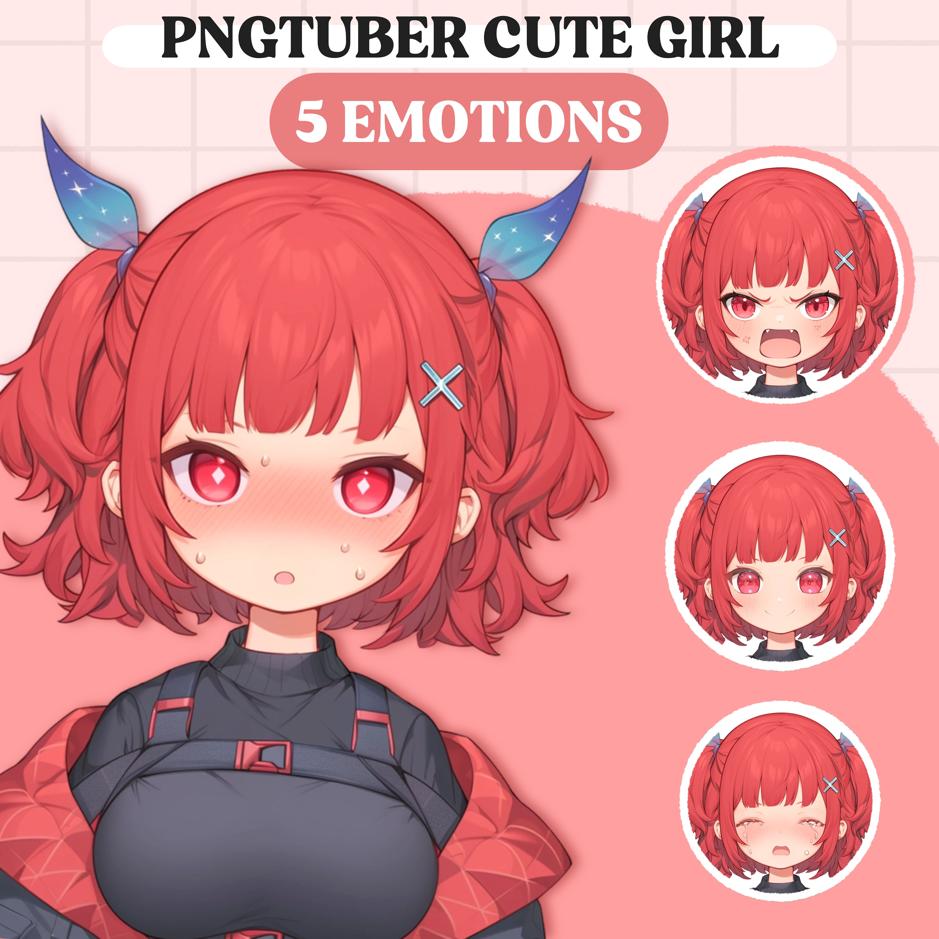 Pngtuber Model Chibi Cute Girl Pngtuber Premade Model Chibi PNG Tuber ...