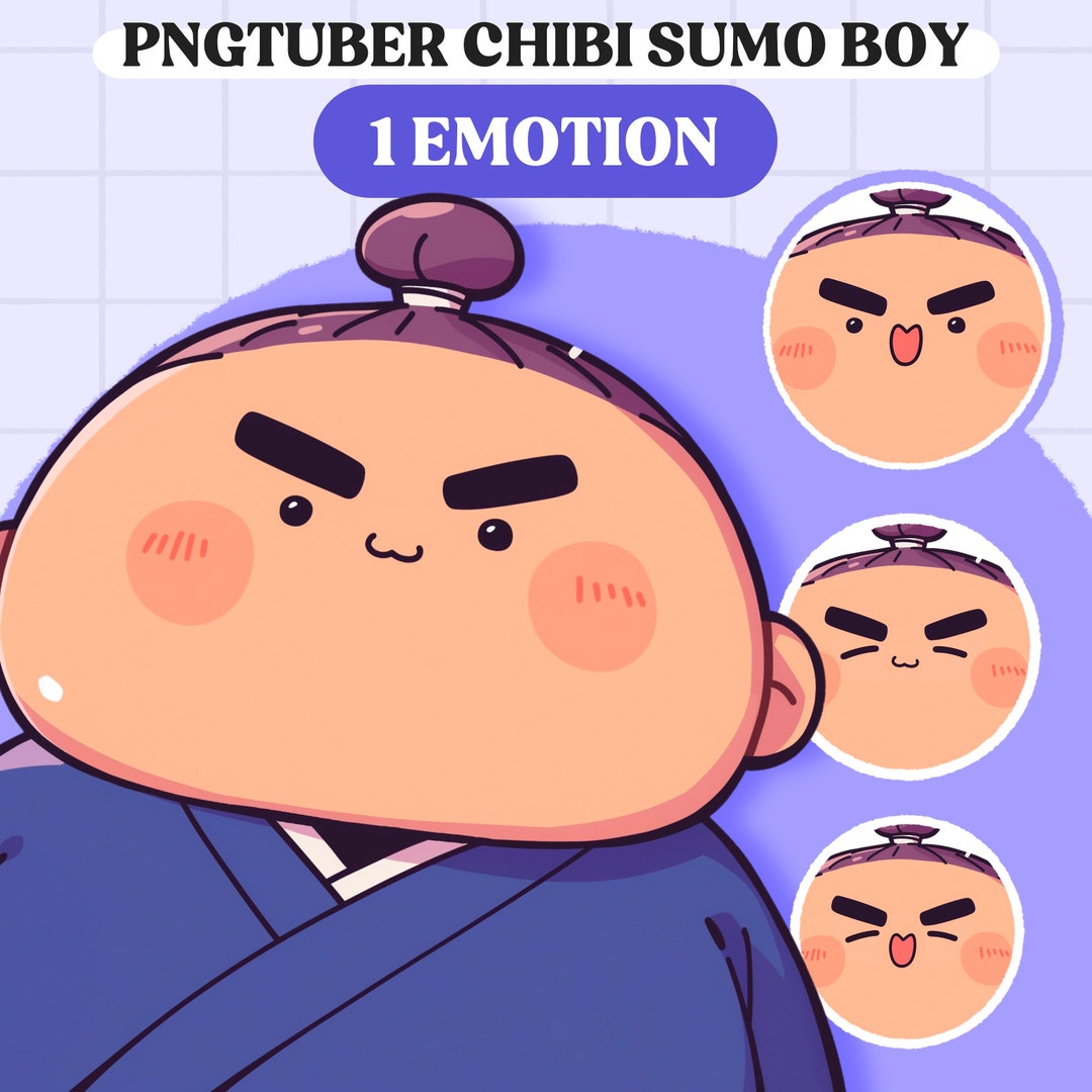 Cute Pngtuber Model | Chibi Sumo Boy Pngtuber Premade Model | Veadotube ...