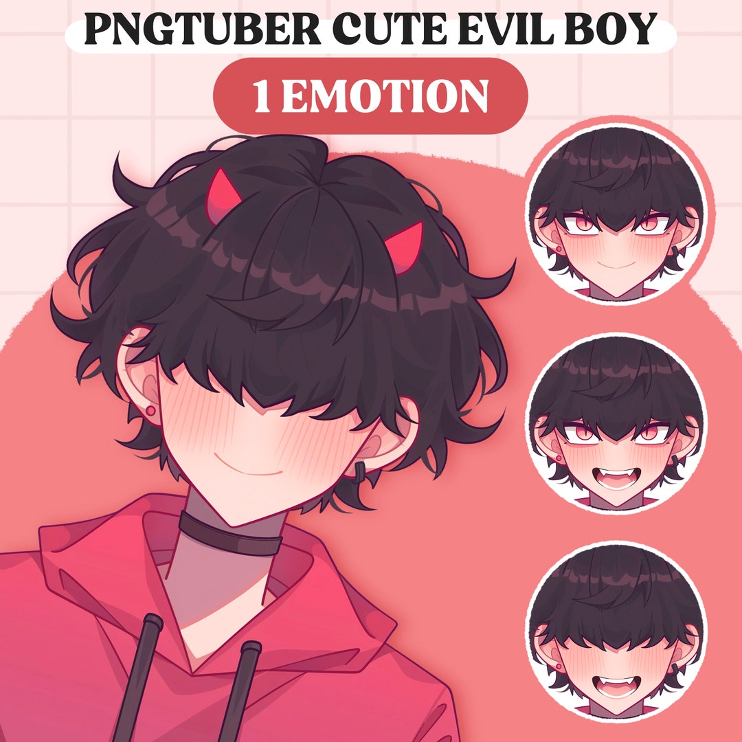 Cute Pngtuber Model | Cute Evil Boy Pngtuber Premade Model | Veadotube ...