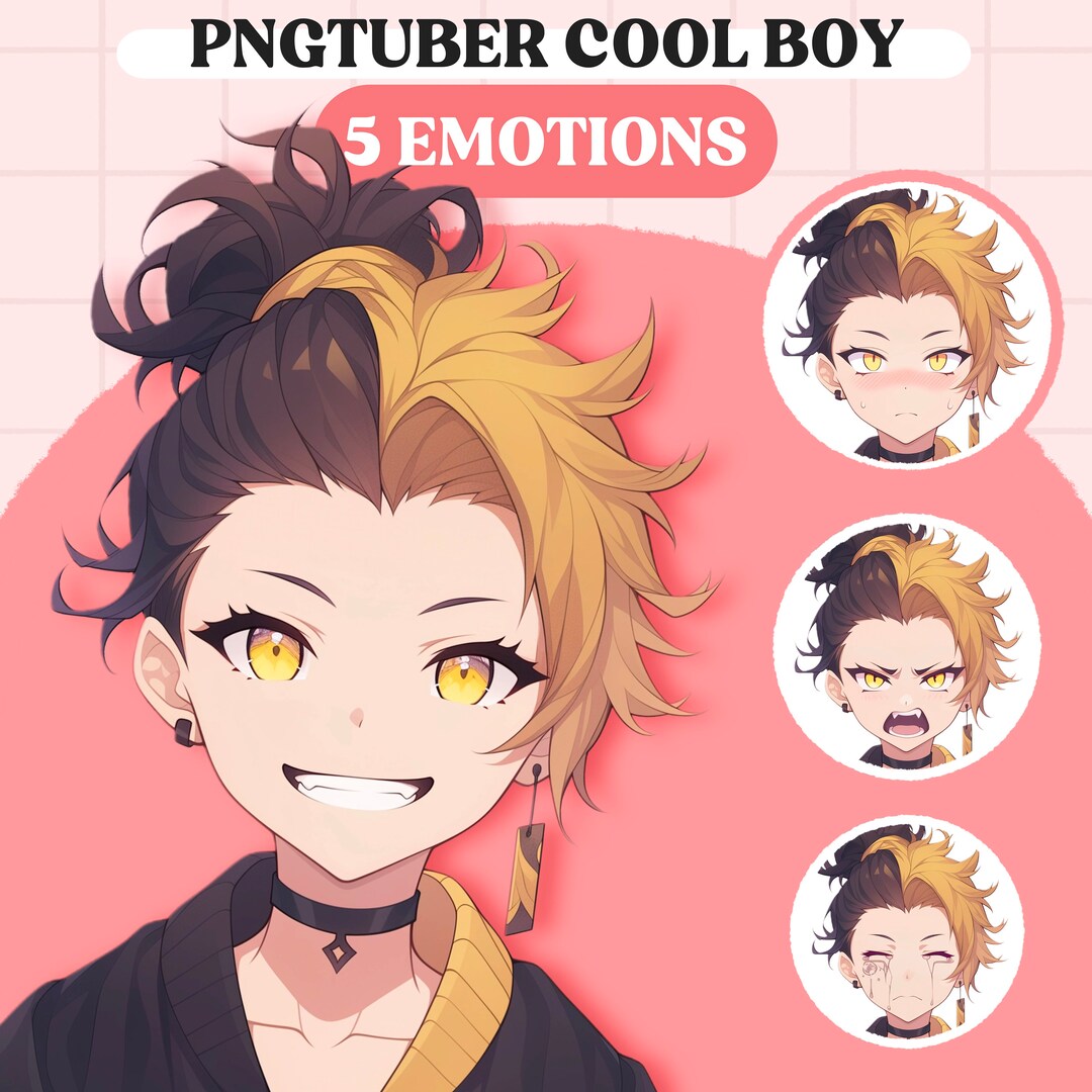 Pngtuber Model | Chibi Cool Boy Pngtuber Premade Model | Chibi PNG ...