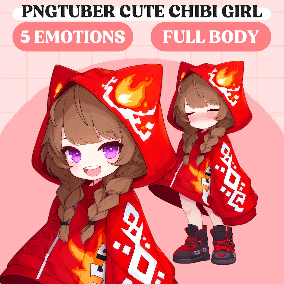 Pngtuber Model | Cute Chibi Girl Pngtuber Premade Model | Chibi PNG ...