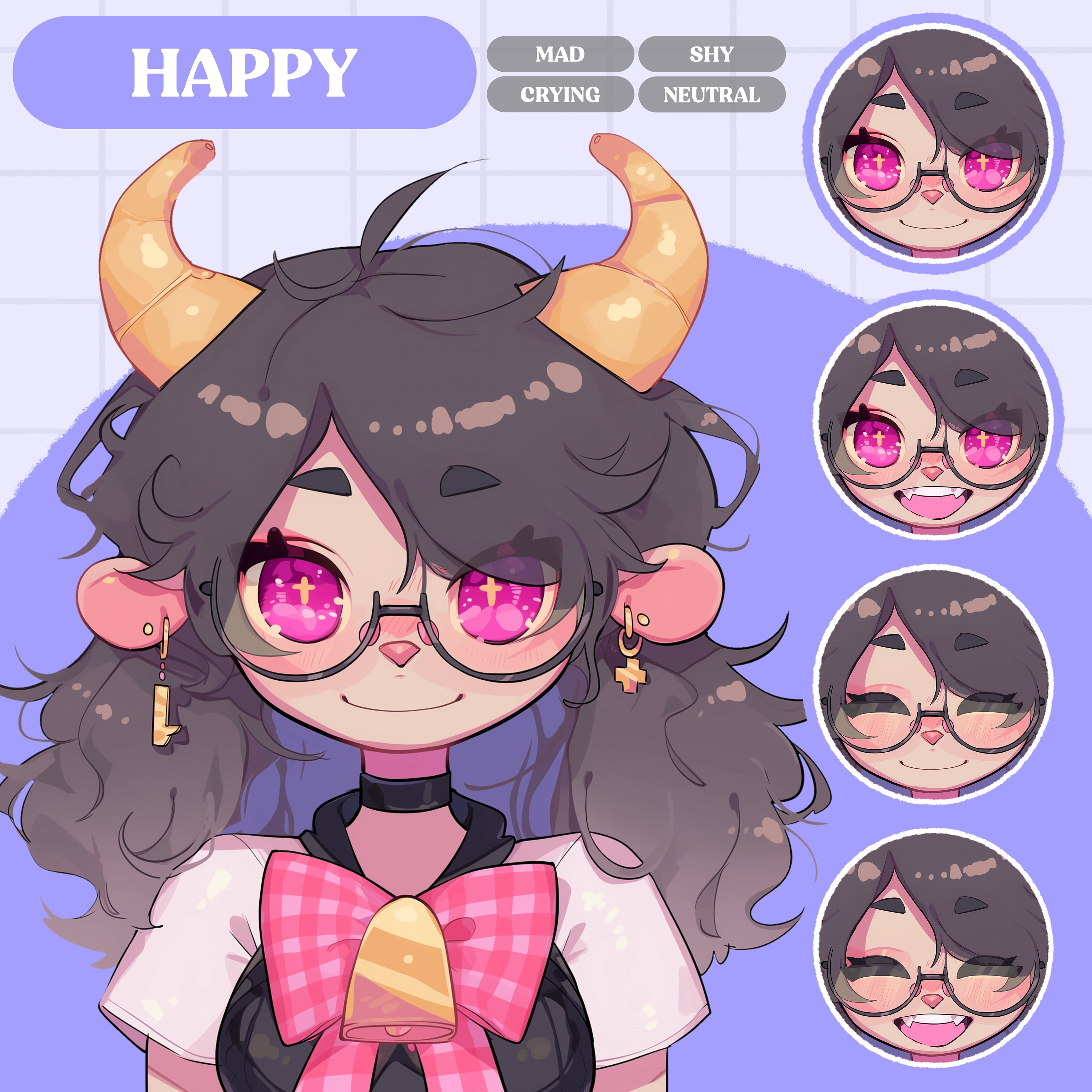 Cute Pngtuber Model Cow Girl Pngtuber Premade Model Veadotube Model ...