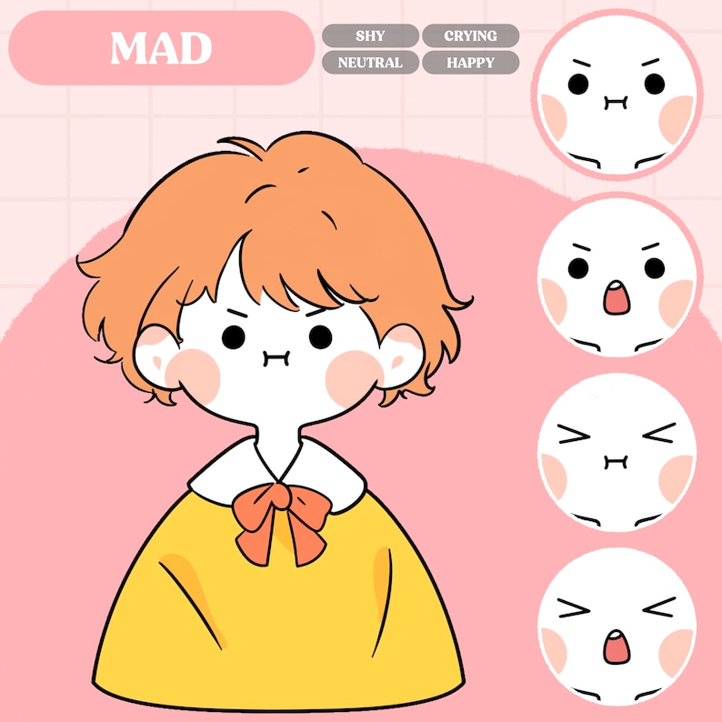 Custom Pngtuber Model Girl Pngtuber Commission Chibi Pngtuber Model ...