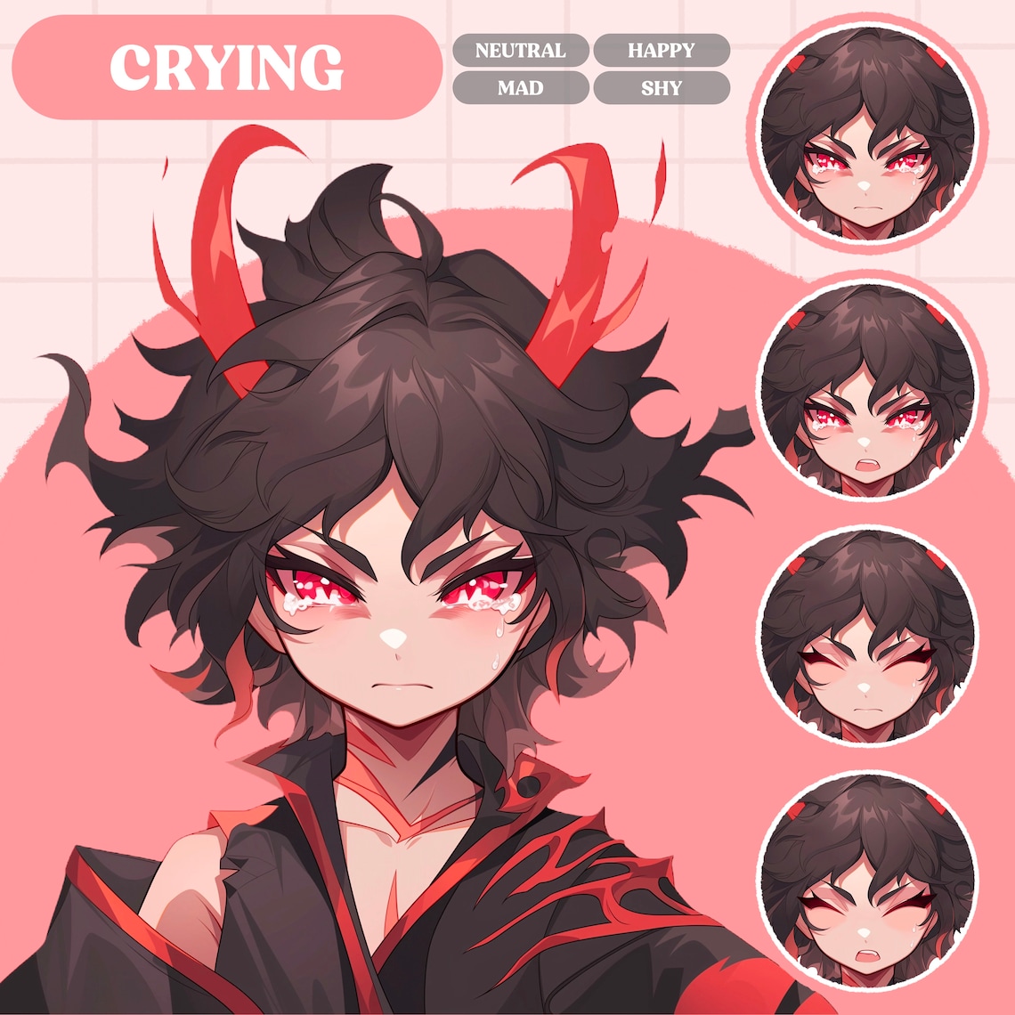 Cute Pngtuber Model Evil Boy Pngtuber Premade Model Veadotube Model ...