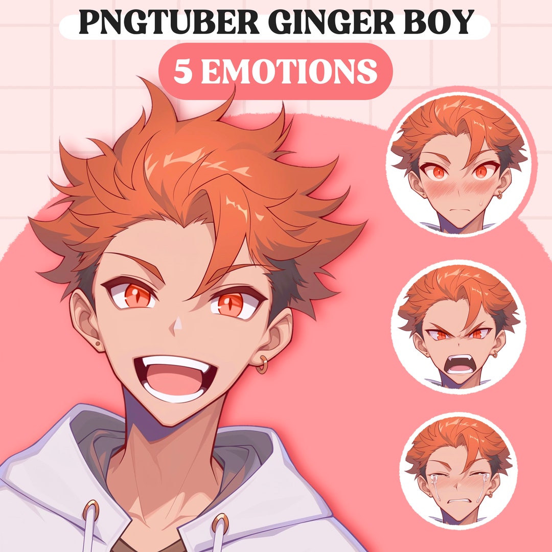 Pngtuber Model | Anime Ginger Boy Pngtuber Premade Model | Chibi PNG ...