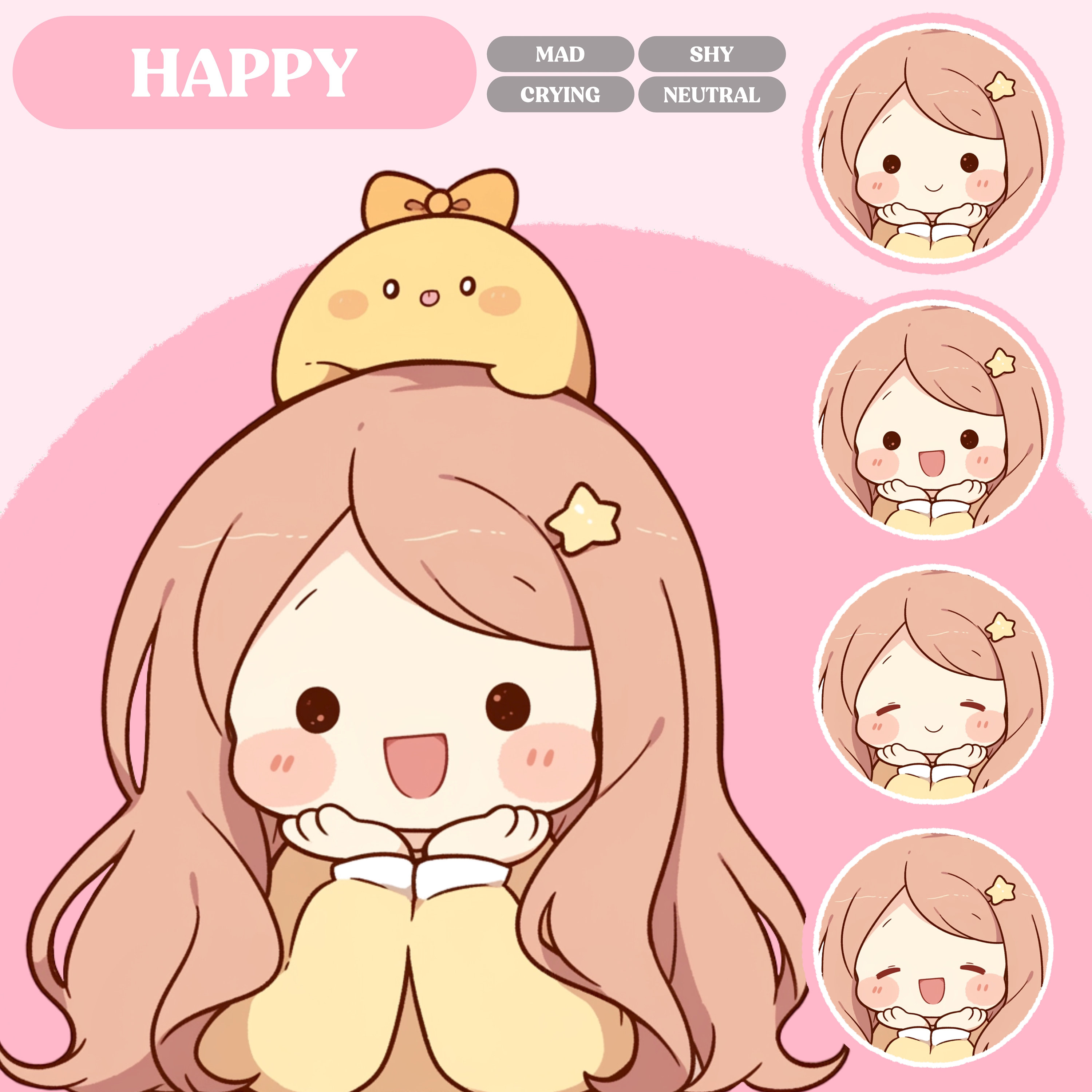 Chibi Pngtuber Model | Chibi Girl Pngtuber Premade Model | Chibi PNG ...