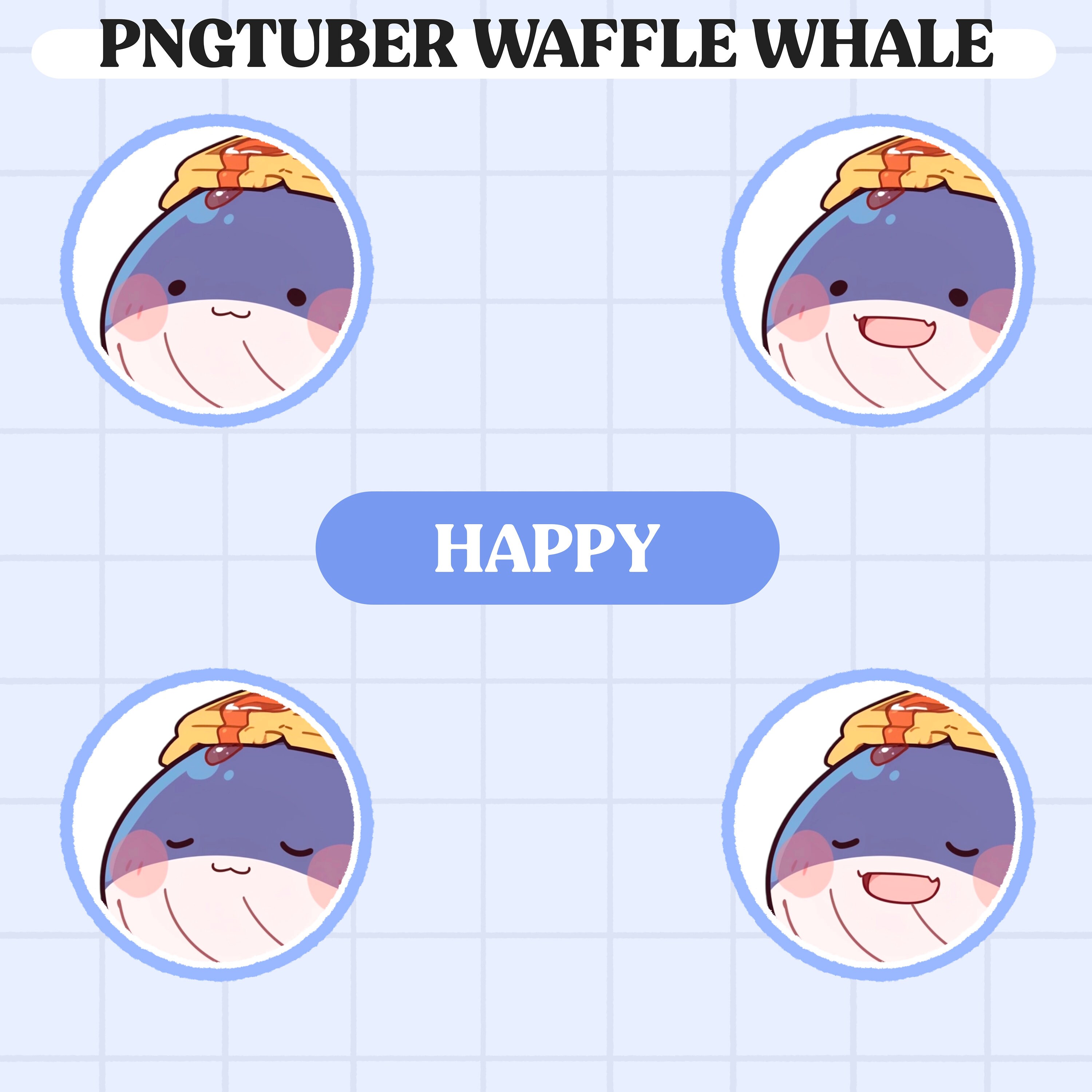 Cute Chibi Pngtuber Model Chibi Waffle Whale Pngtuber Premade Model ...