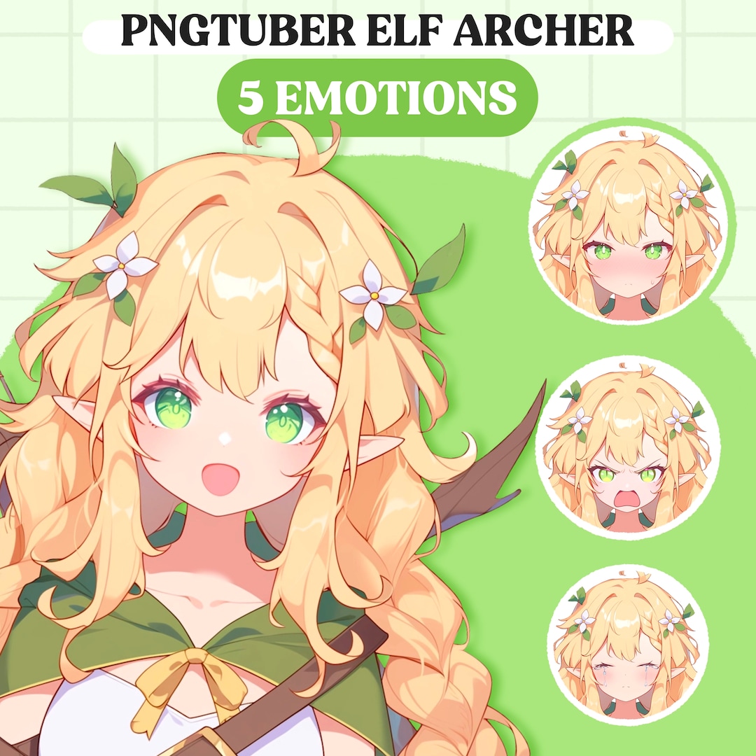 Cute Pngtuber Model | Elf Archer Girl Pngtuber Premade Model ...