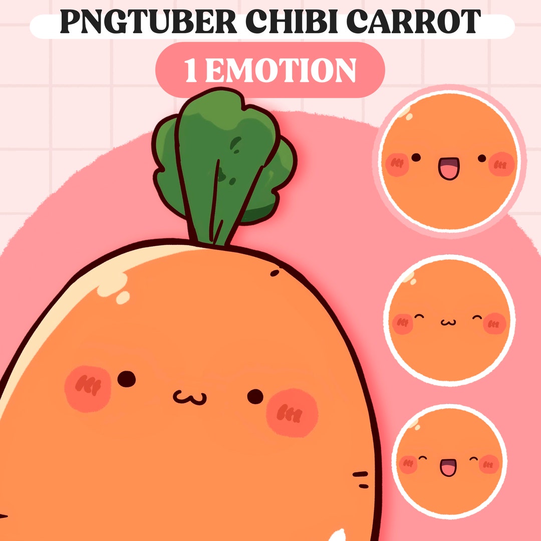Cute Pngtuber Model | Chibi Carrot Pngtuber Premade Model | Veadotube ...