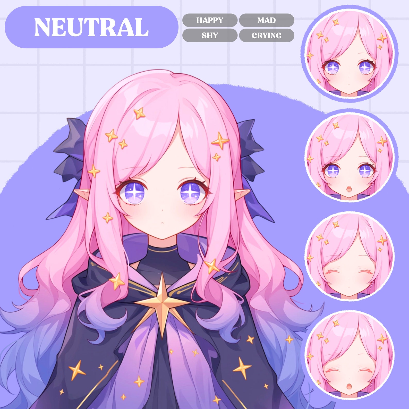 Cute Pngtuber Model | Aurora Girl Pngtuber Premade Model | Veadotube ...