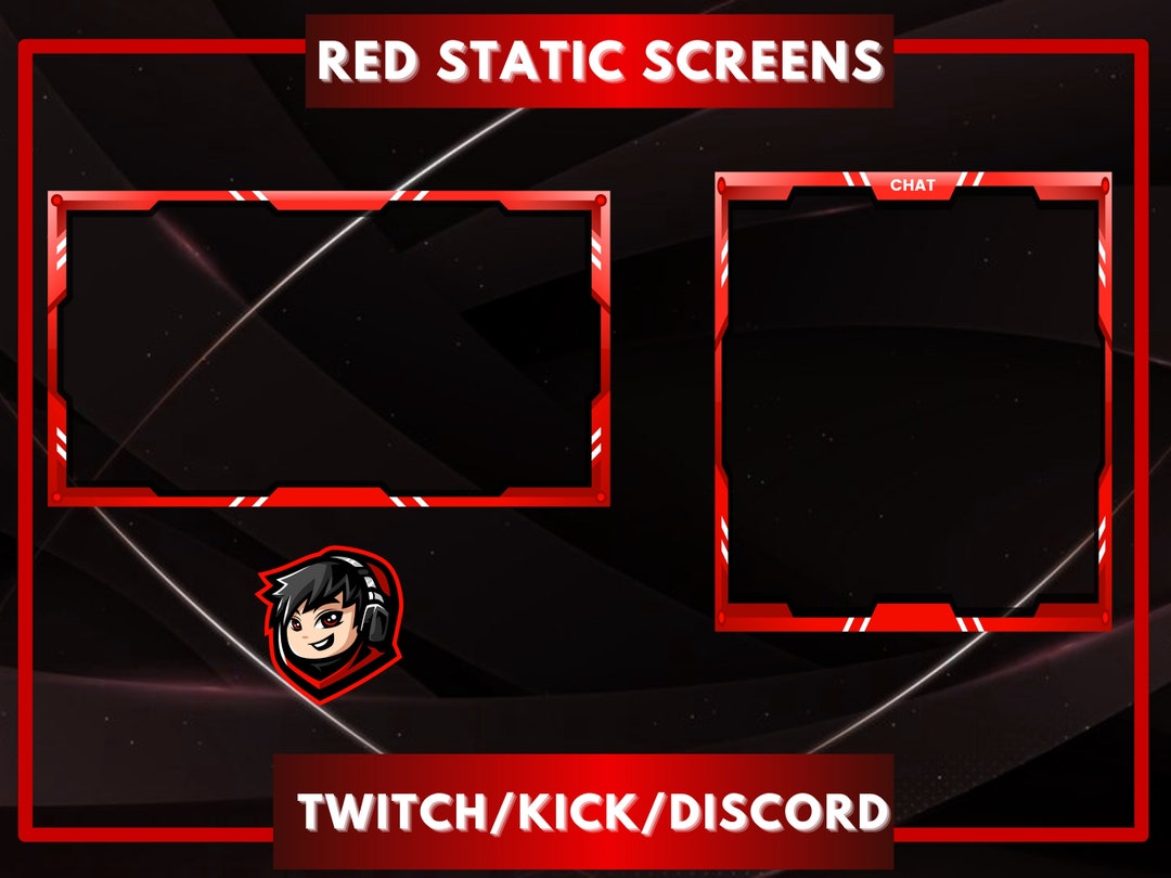 Static Red Gamer Stream Bundle | Overlays | Chat Overlay | Panels ...