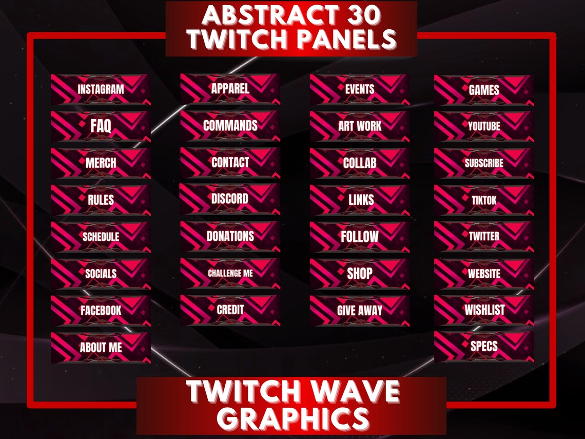 Abstract Animated Stream Overlay Pack | Twitch Overlay Package ...