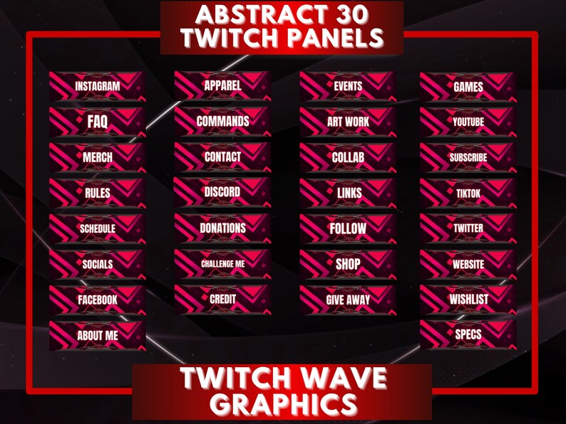 Abstract Animated Stream Overlay Pack | Twitch Overlay Package ...