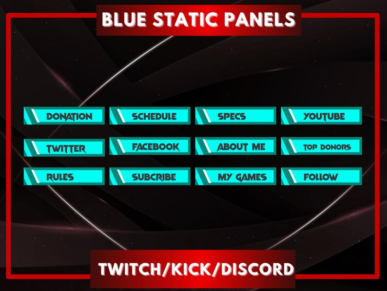 Static Twitch Stream Overlay Package – Twitch Panels – Twitch Screens ...