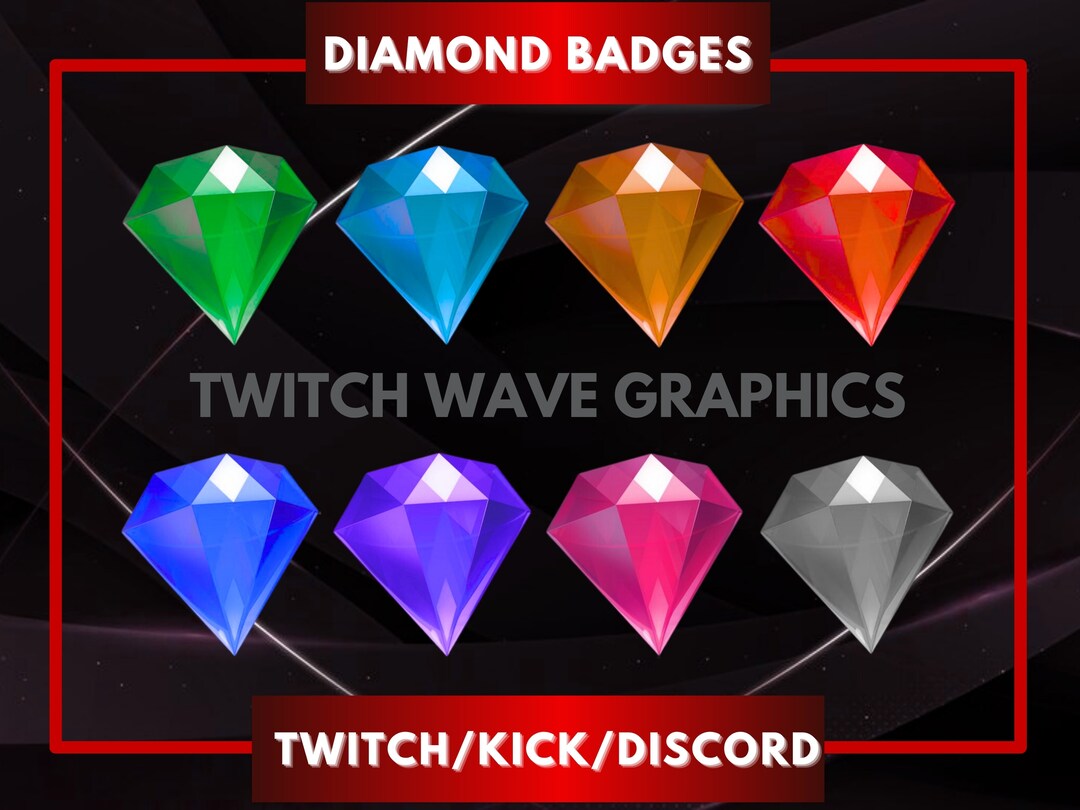 Twitch Diamond Badges | Twitch Sub Badges | Bit Badges | Streamer ...