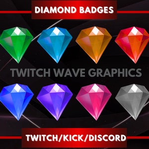 Twitch Diamond Badges | Twitch Sub Badges | Bit Badges | Streamer ...