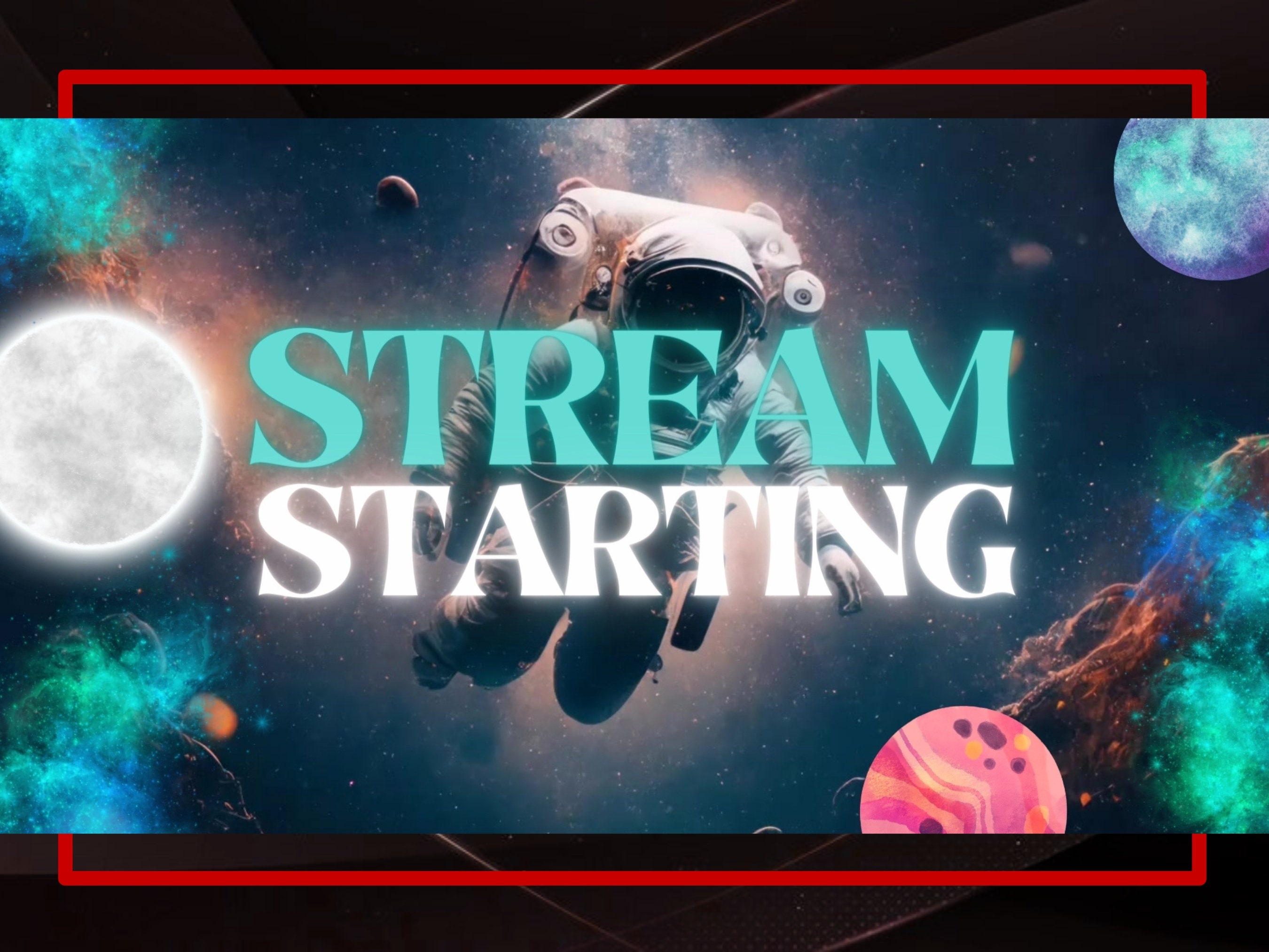 Space Animated Twitch Overlay Pack, Astronaut, Loop Animation, Panels ...