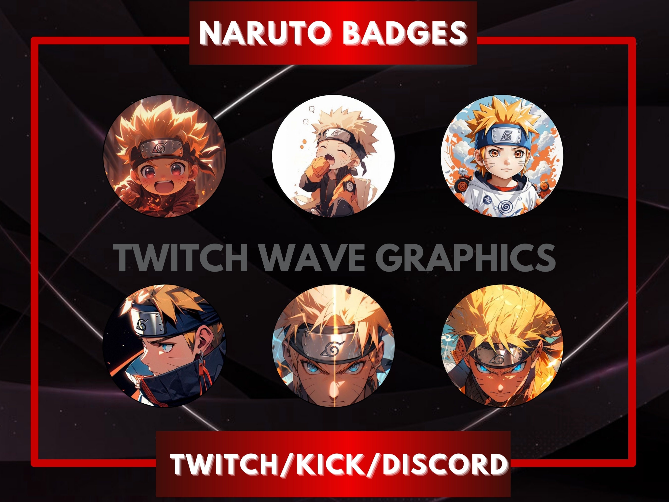 Nar-uto Twitch Badges | Bit Badges | Sub Badges | Fictional Character ...