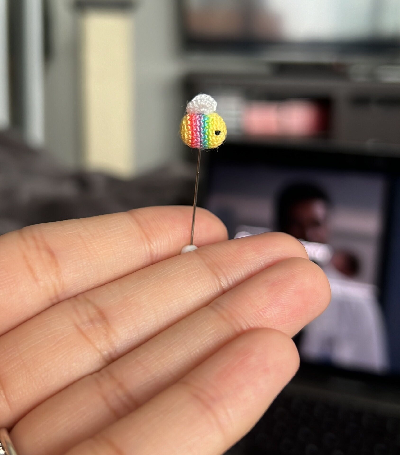 Rainbow Bees Micro Crochet, Miniature, Tiny Amigurumi Stuffed Animal - Etsy
