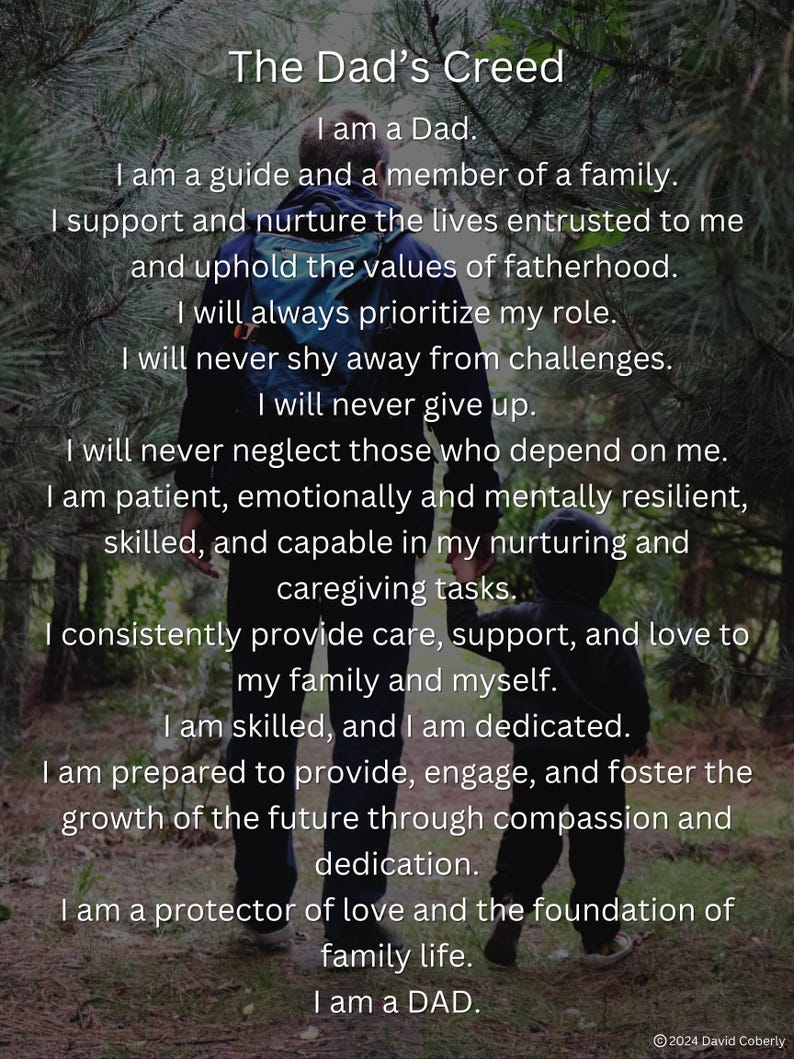 The Dad’s Creed | Customizable Inspirational Quote Overlay | Add to ...