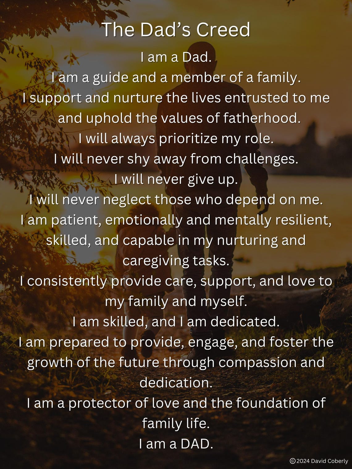 The Dad’s Creed | Customizable Inspirational Quote Overlay | Add to ...