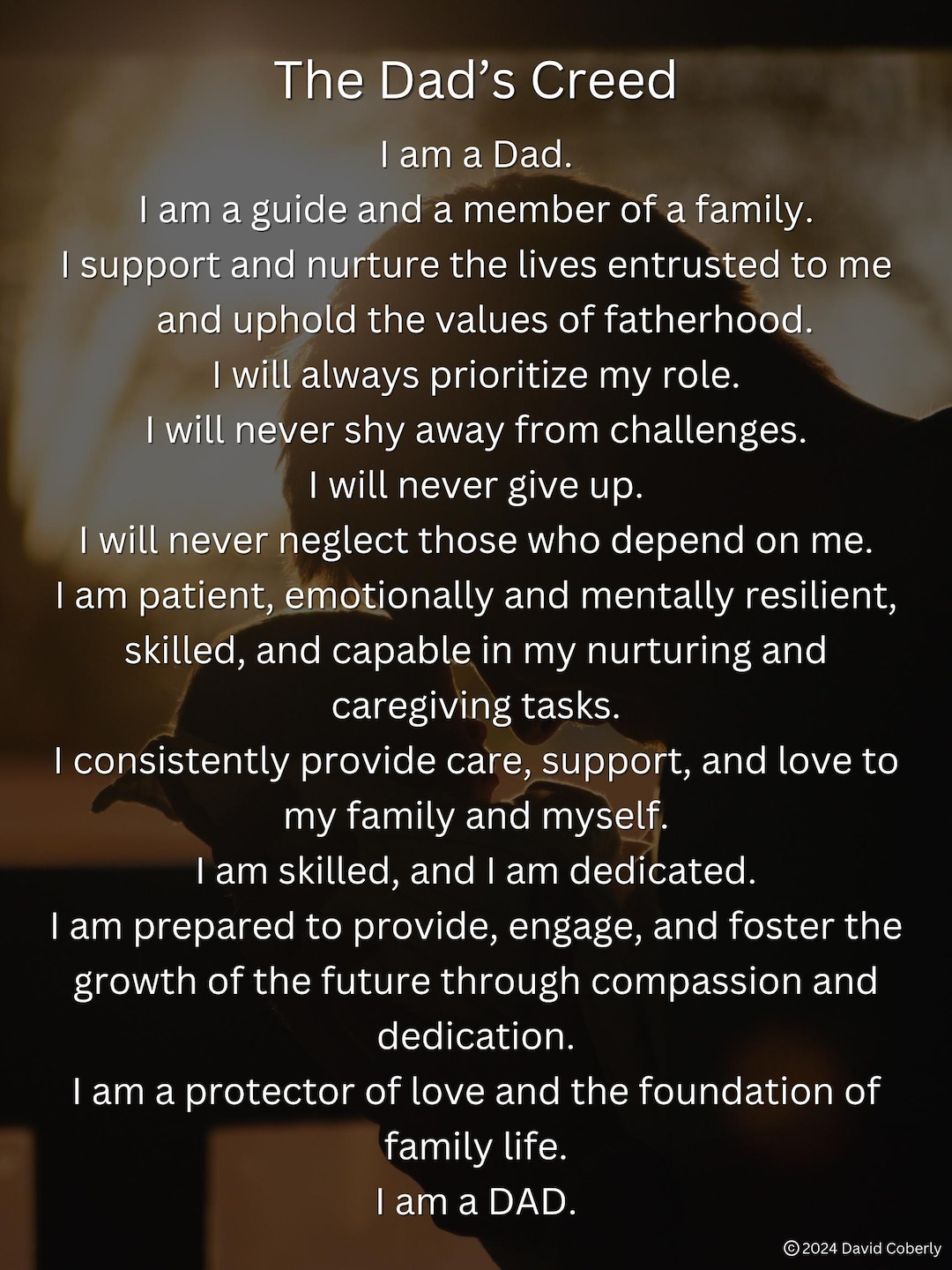 The Dad’s Creed | Customizable Inspirational Quote Overlay | Add to ...