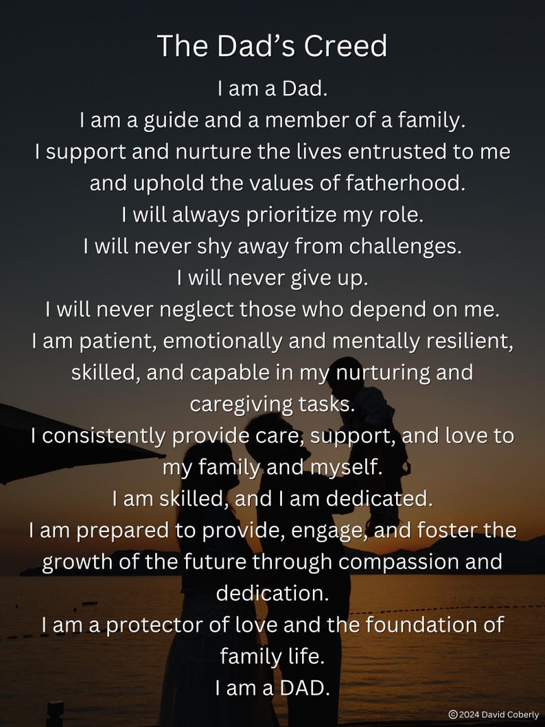 The Dad’s Creed | Customizable Inspirational Quote Overlay | Add to ...
