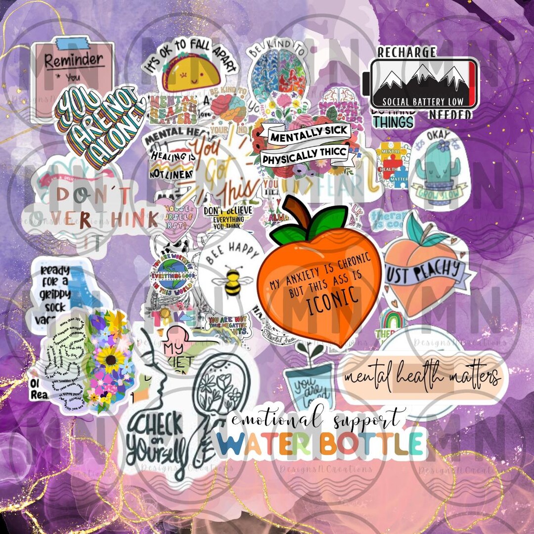 Mental Health Stickers - 50 Pack - Self-care & Inspirational Quotes ...