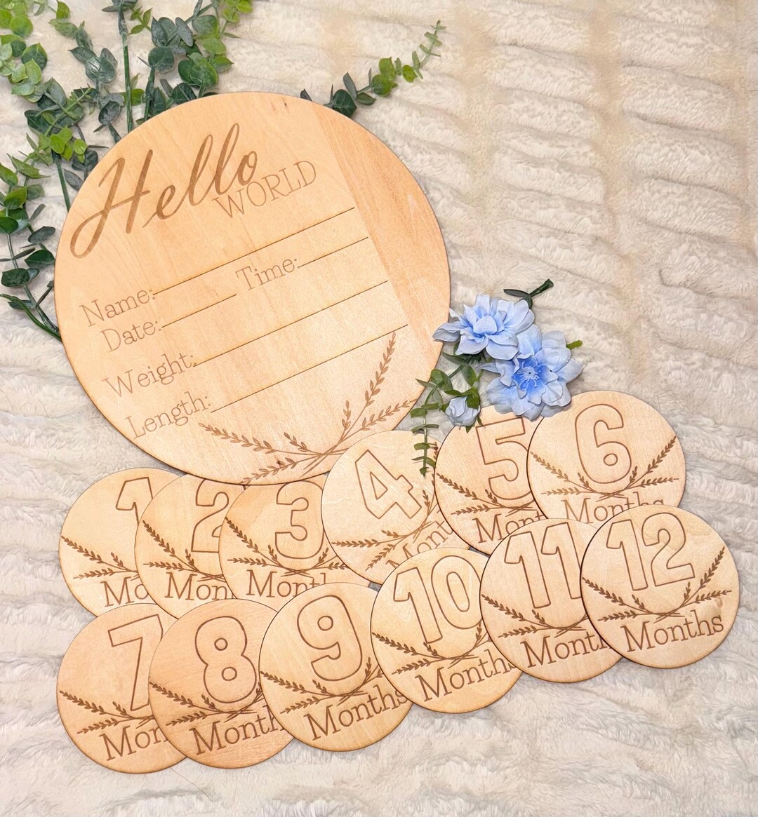 Personalized Baby Milestone Sign, Unique Birth Stats & Monthly Growth ...