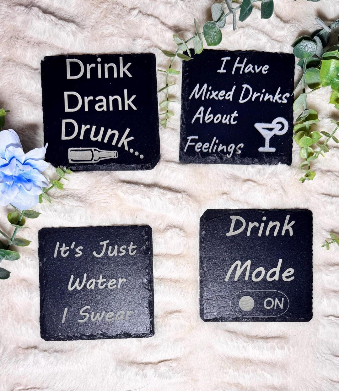 Funny Drink Coasters Set, Quirky Humor Designs to Protect Your Surfaces ...