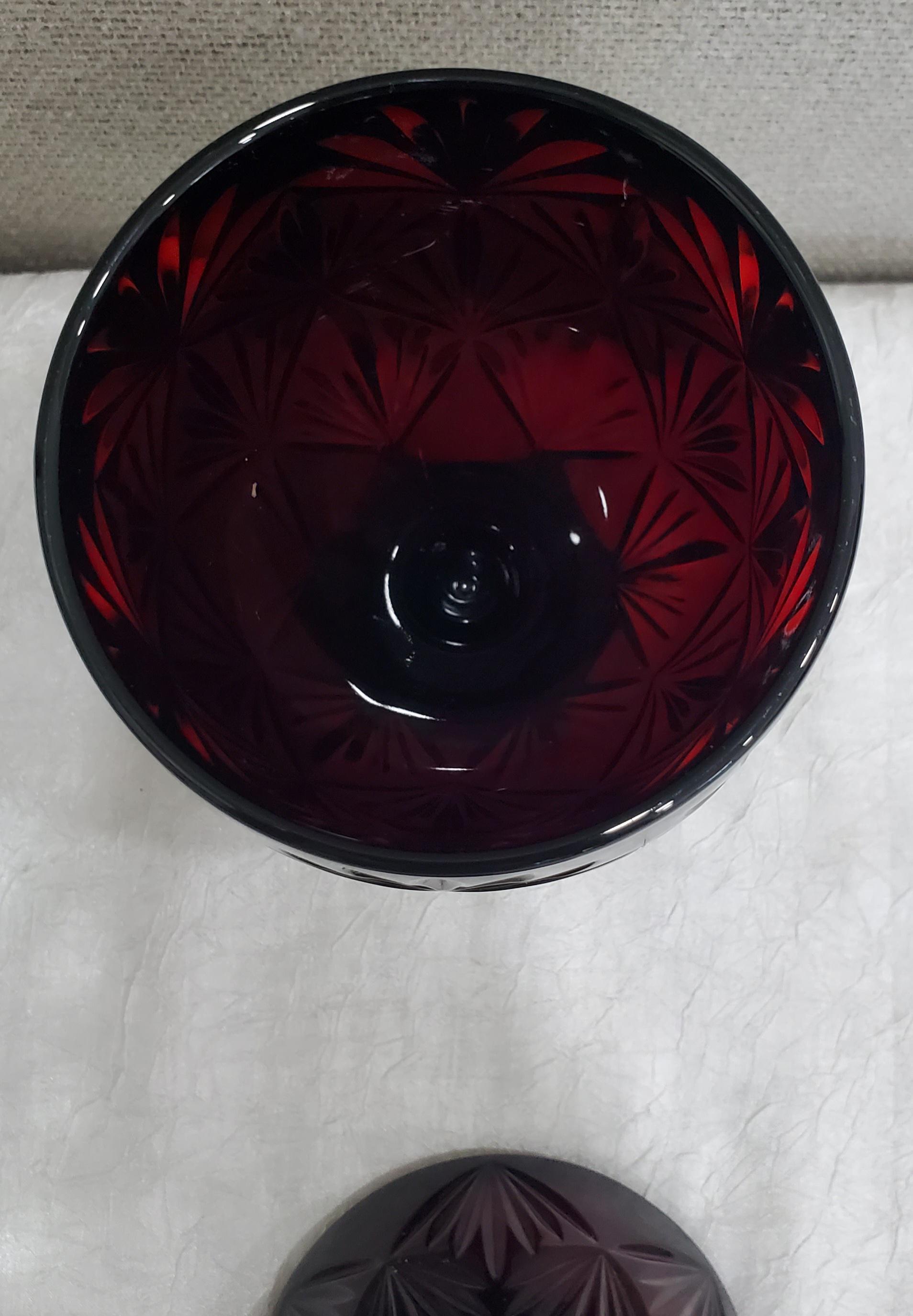 Vintage Ruby Red Luminarc Candy Dish: Cristal D'arques Pedestal Egg - Etsy