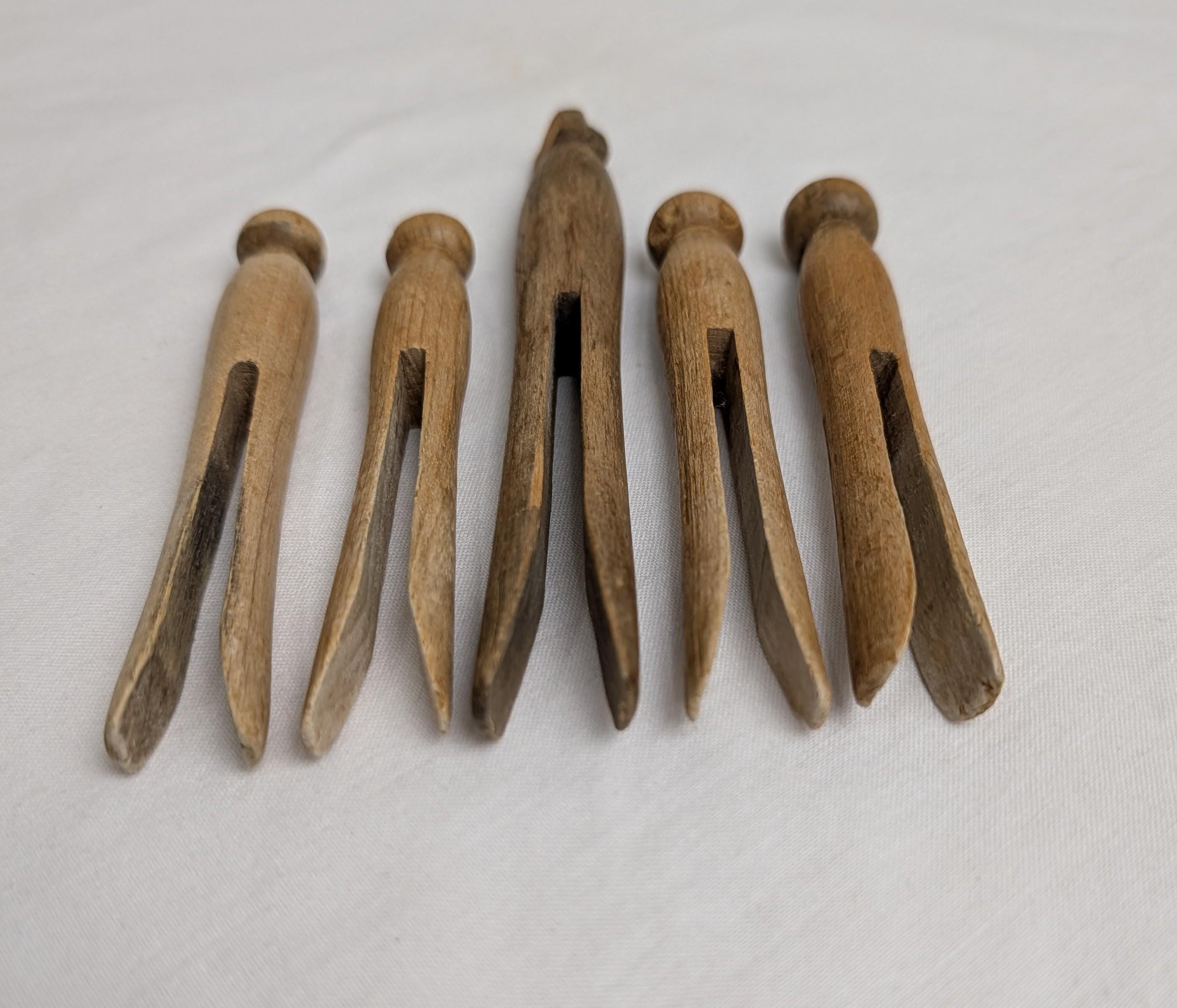 Vintage Wooden Clothespins, 5-clothespins - Etsy